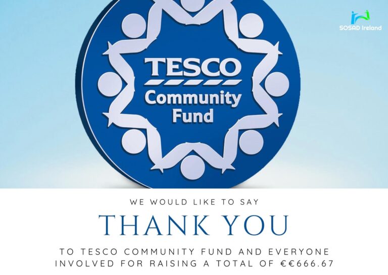 Tesco Community Fund Donations - SOSAD - Save Our Sons & Daughters