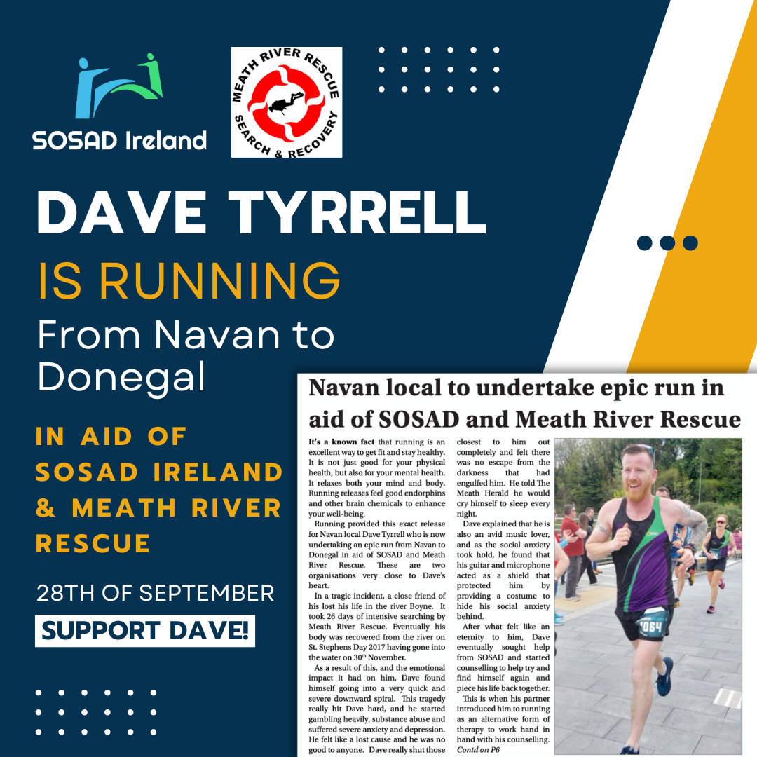 Dave’s Fundraising Run From Navan to Donegal - SOSAD - Save Our Sons ...
